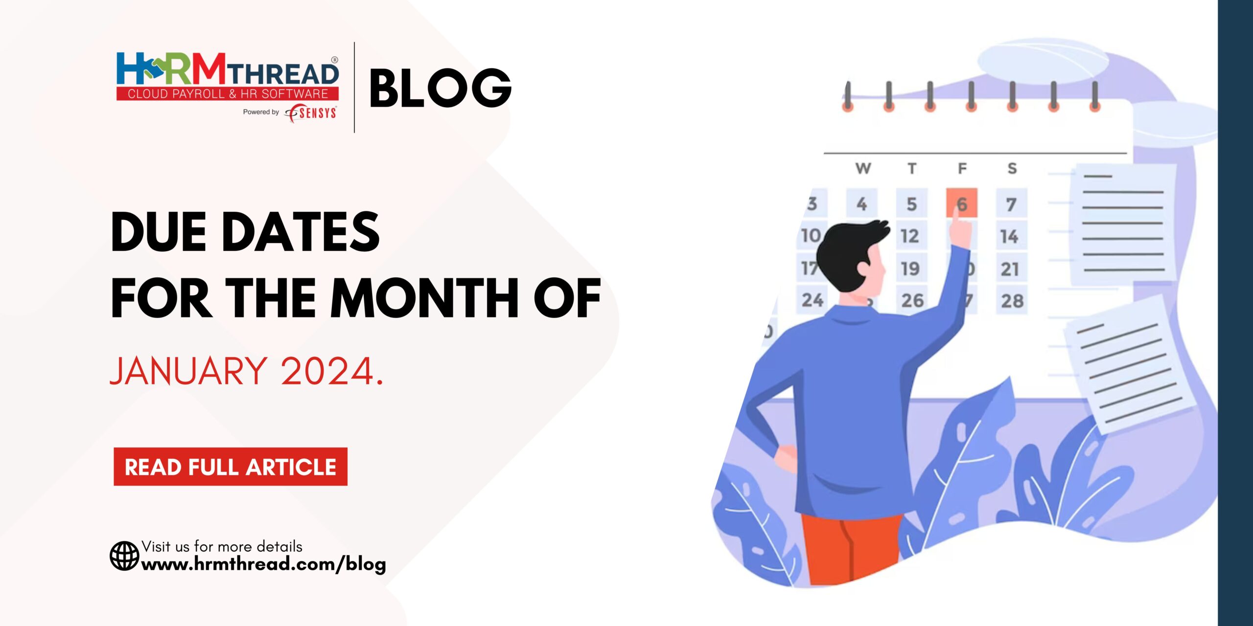 Due Dates for the month of January 2024. - Web Based Payroll